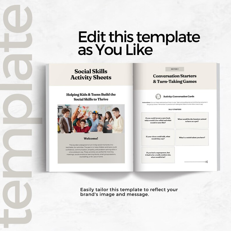 Social Skills Activity Sheets Canva Template, Editable Social Emotional ...