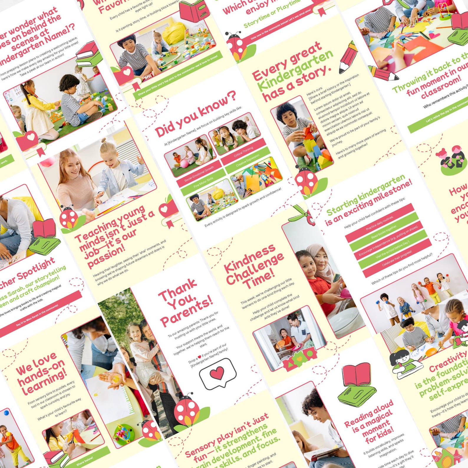 Kindergarten Social Media Posts Templates Kindergarten Instagram Posts ...