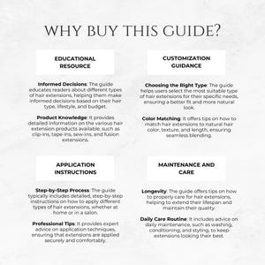 Hair Extension Guide Template Printable Hair Extension Care Guide Hair ...