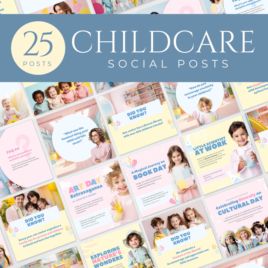 Childcare Instagram Post Templates Childcare Social Media Posts ...
