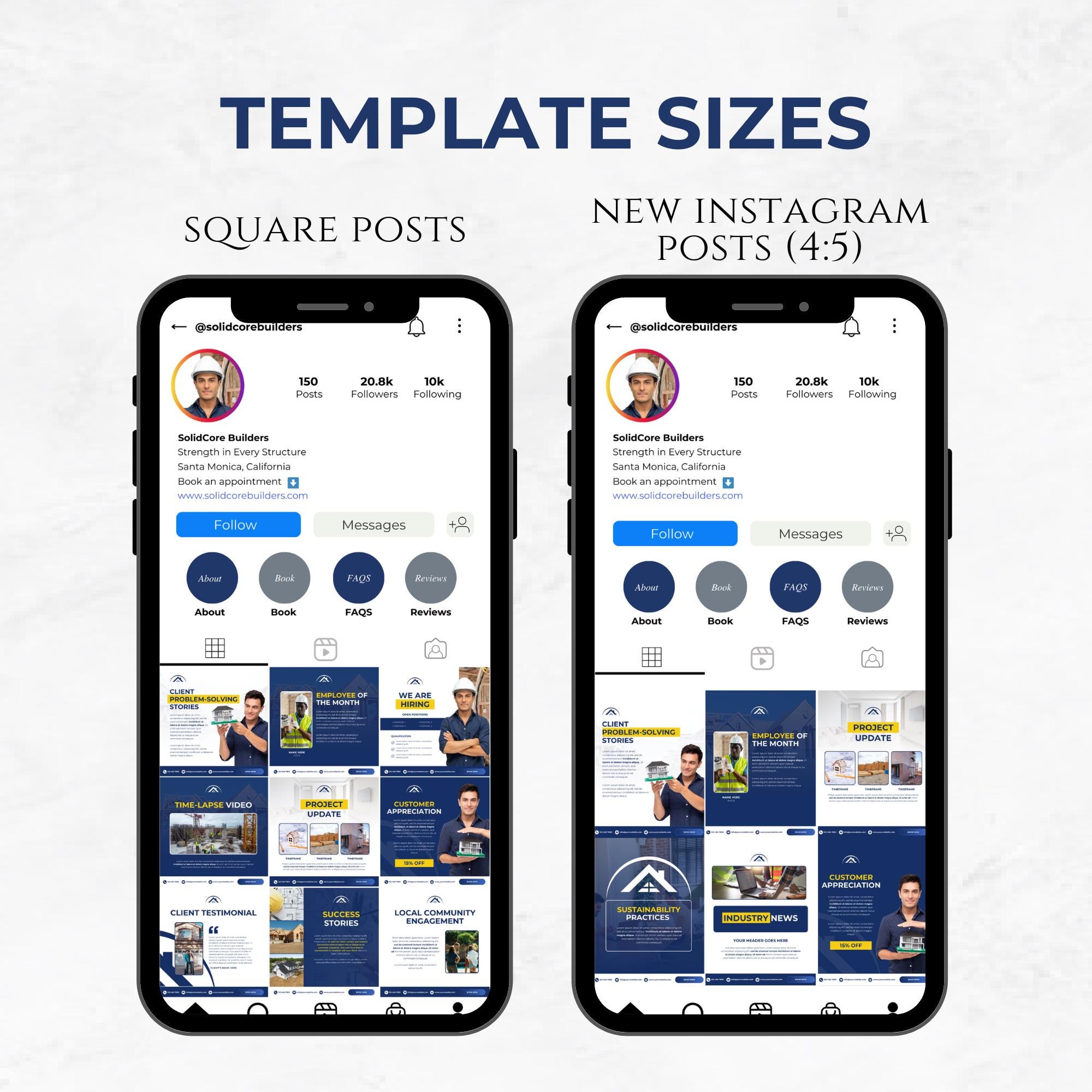 Construction Instagram Posts Templates Construction Social Media ...
