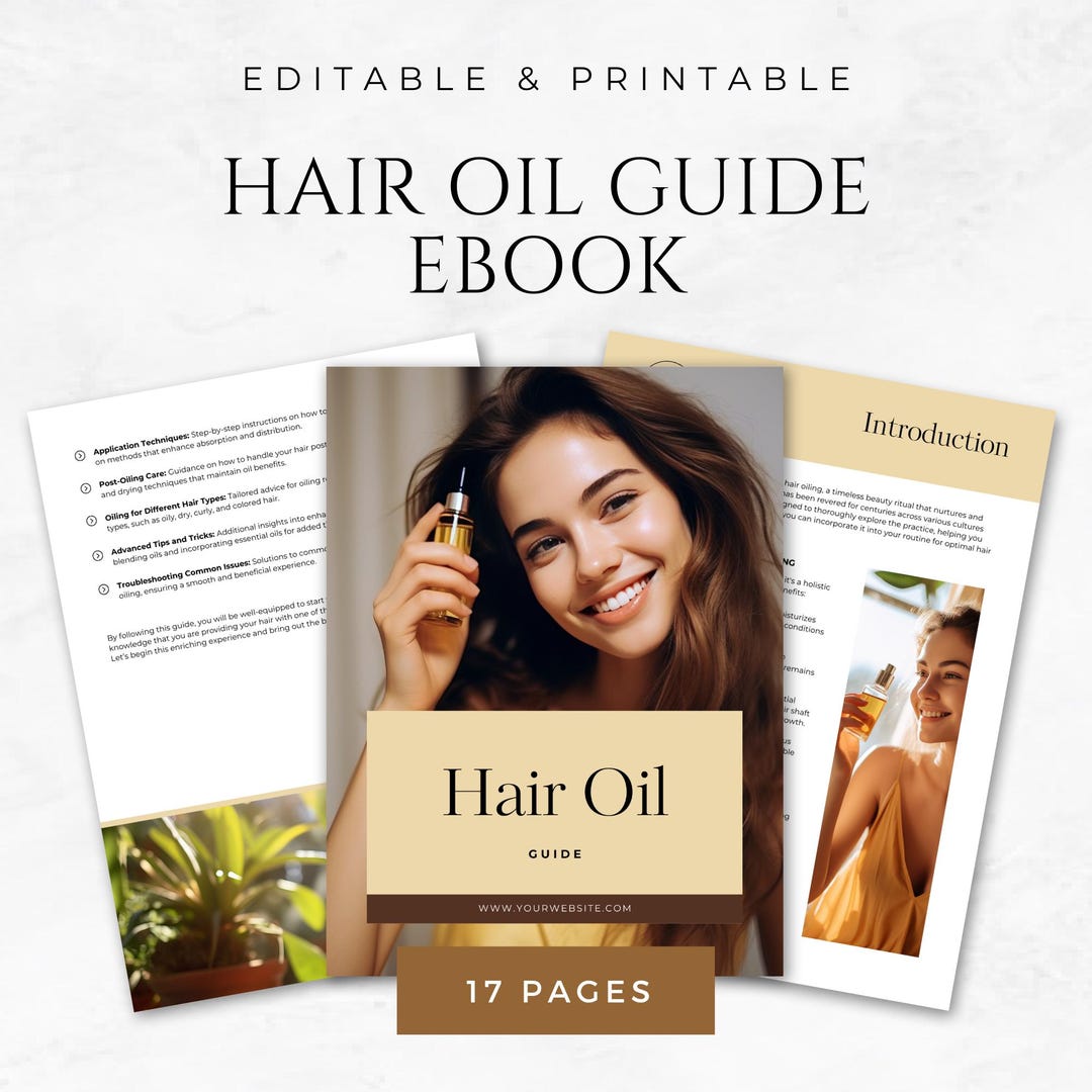 Hair Oil Guide Template Printable Hair Oil Ebook Hair Oil Tutorial Hair ...