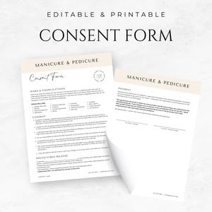 Nail Technician Forms Template Printable Client Consultation Form Nail ...
