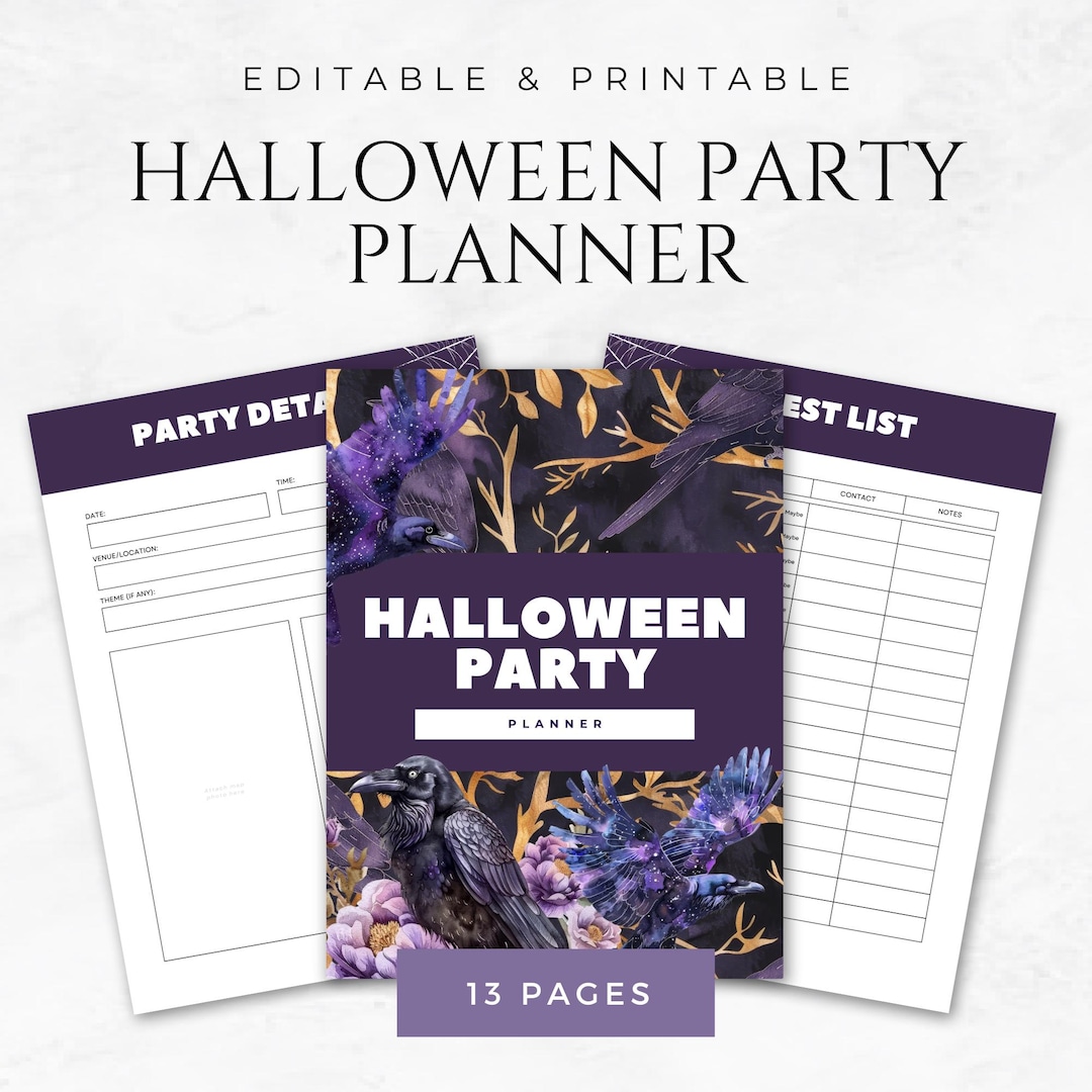 Halloween Party Planner Printable Halloween Party Organizer Halloween ...