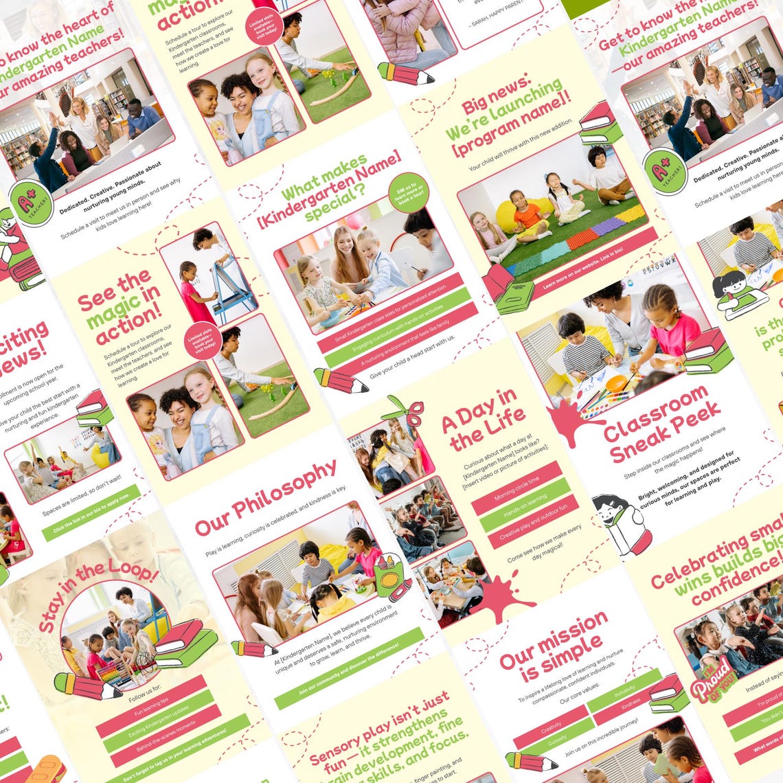 Kindergarten Social Media Posts Templates Kindergarten Instagram Posts ...