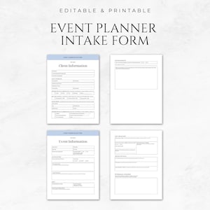 Event Planner Intake Form Template Event Planning Form Wedding Event ...