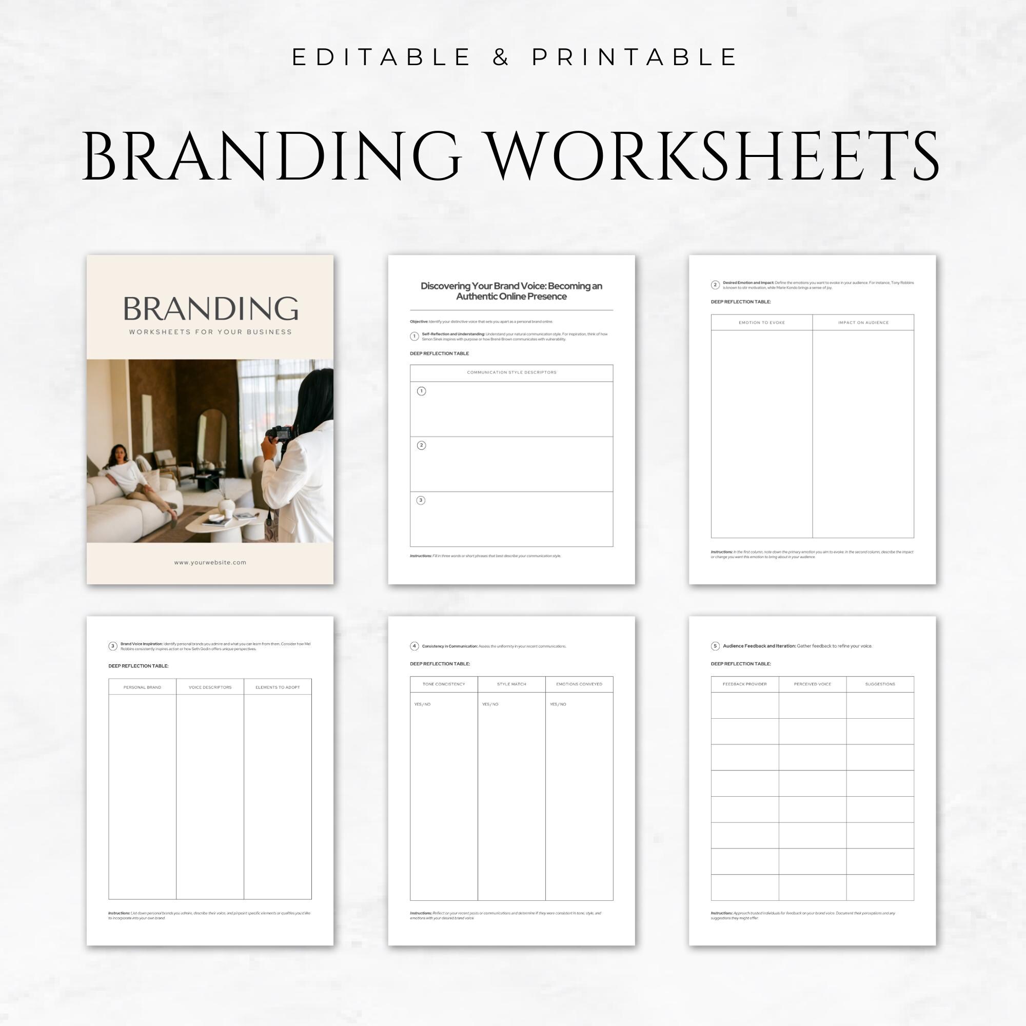 Branding Worksheets for Your Business Business Branding Templates Canva ...