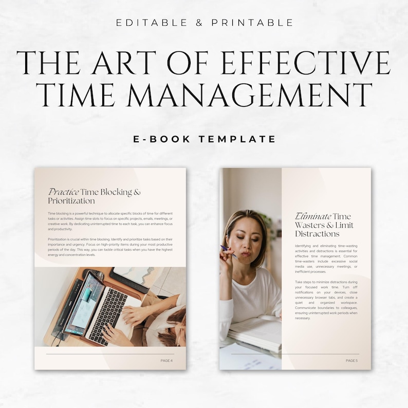 The Art of Effective Time Management Ebook Template Editable Canva Time ...