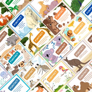 Printable Animal Themed Lunch Box Facts for Kids Fun Facts Trivia Lunch ...