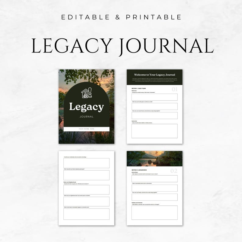 Personal Legacy Journal Template Printable Ancestry Journal Life Story ...