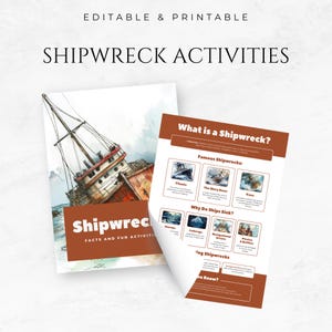 Shipwreck Activities for Kids Shipwreck Word Search Cross Word Puzzle ...