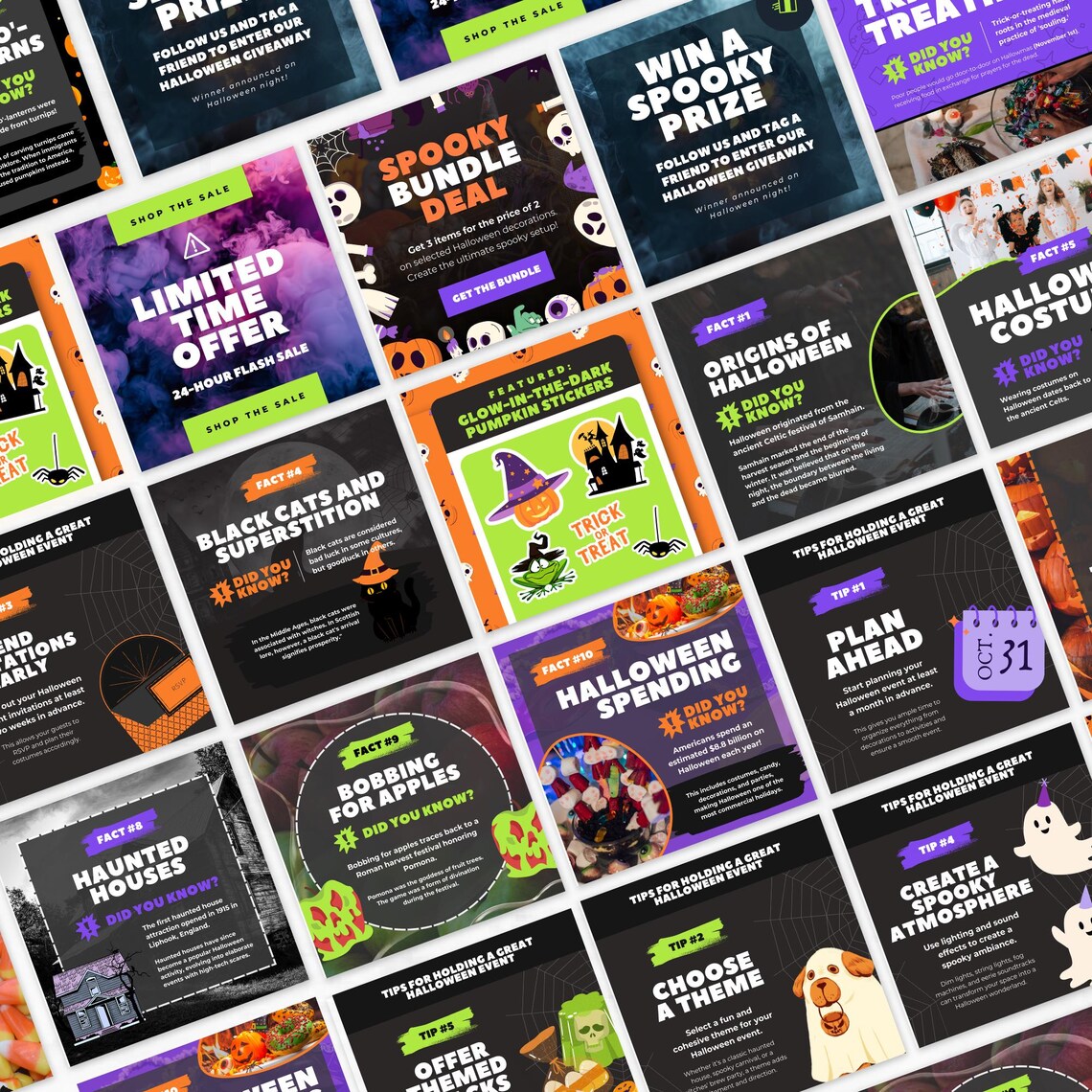 Halloween Social Media Post Template Spooky Instagram Template ...