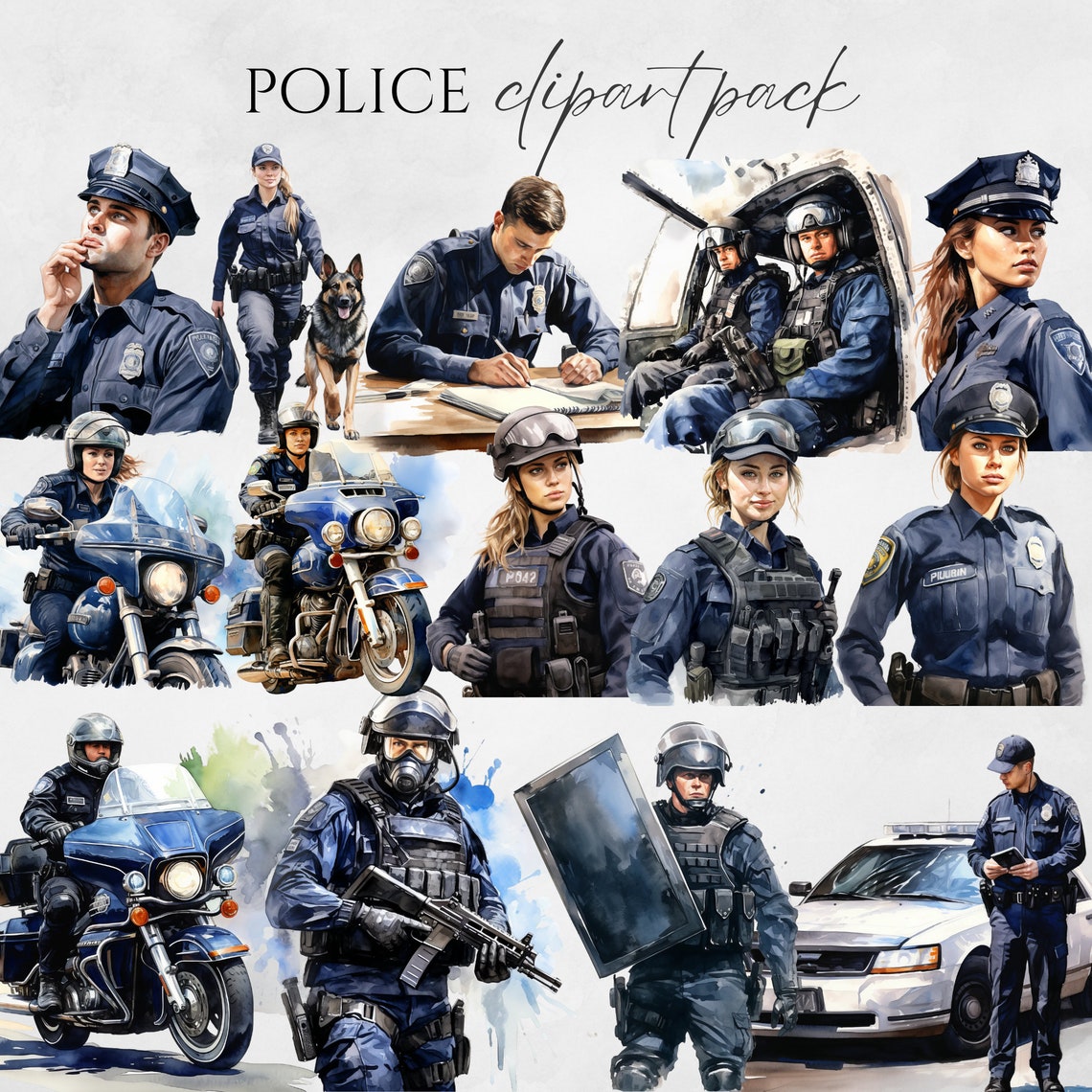 Police Clipart Watercolor Police Clip Art Police PNG Police Officer ...