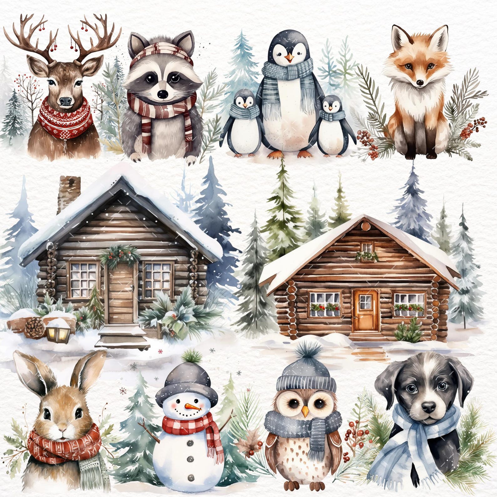 Scandinavian Christmas Clipart Nordic Winter Clipart Hygge Christmas ...
