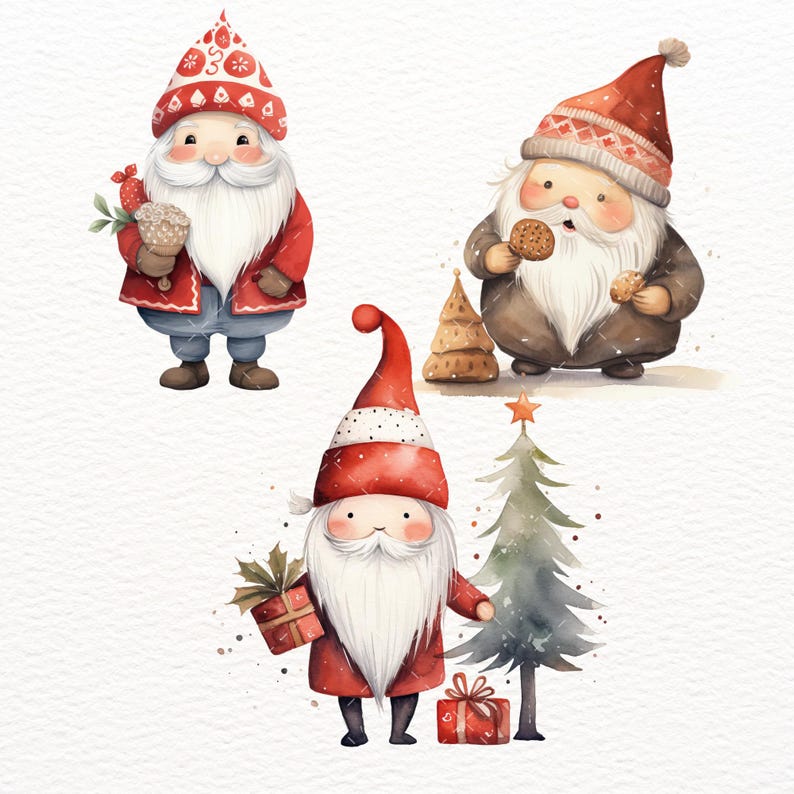 Swedish Tomte Clipart Danish Nisse Clipart Scandinavian Christmas Gnome ...