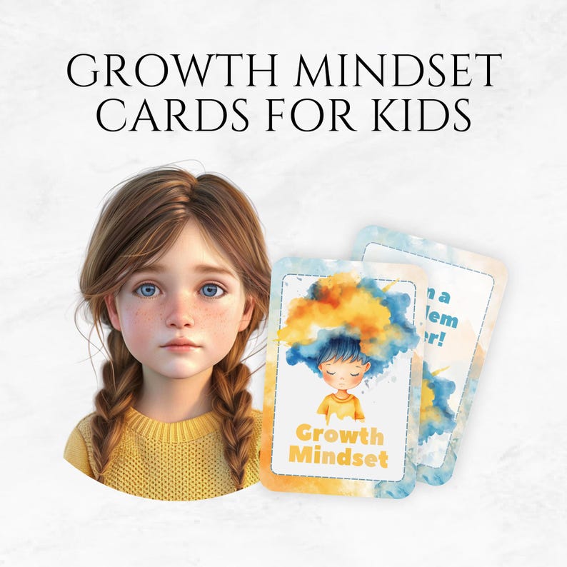 Growth Mindset Cards for Kids Templates Printable Positive Affirmation ...