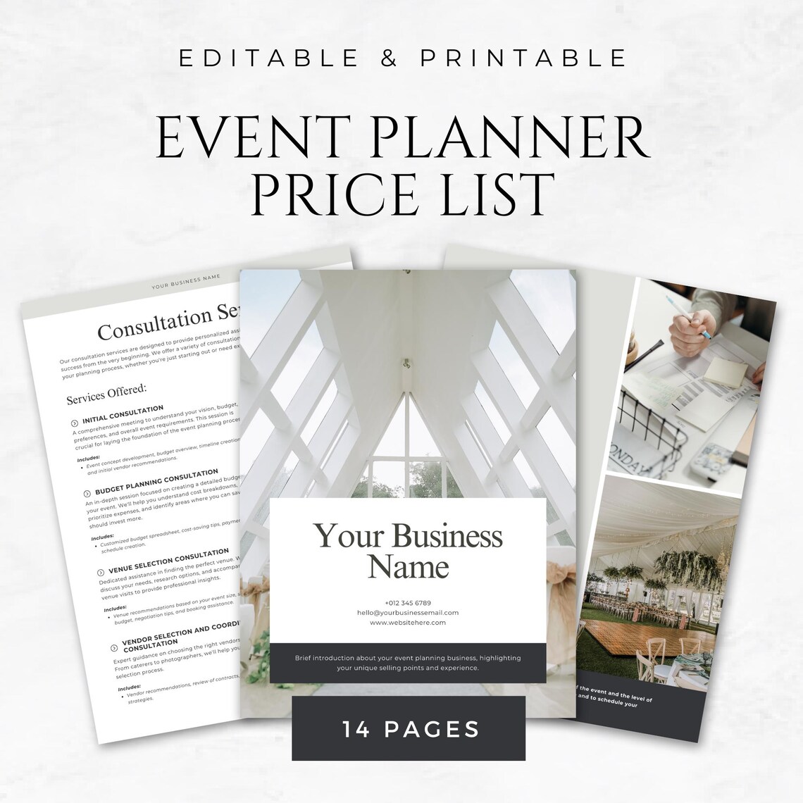 Event Planner Price List Template Printable Event Packages Template ...