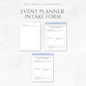 Event Planner Intake Form Template Event Planning Form Wedding Event ...