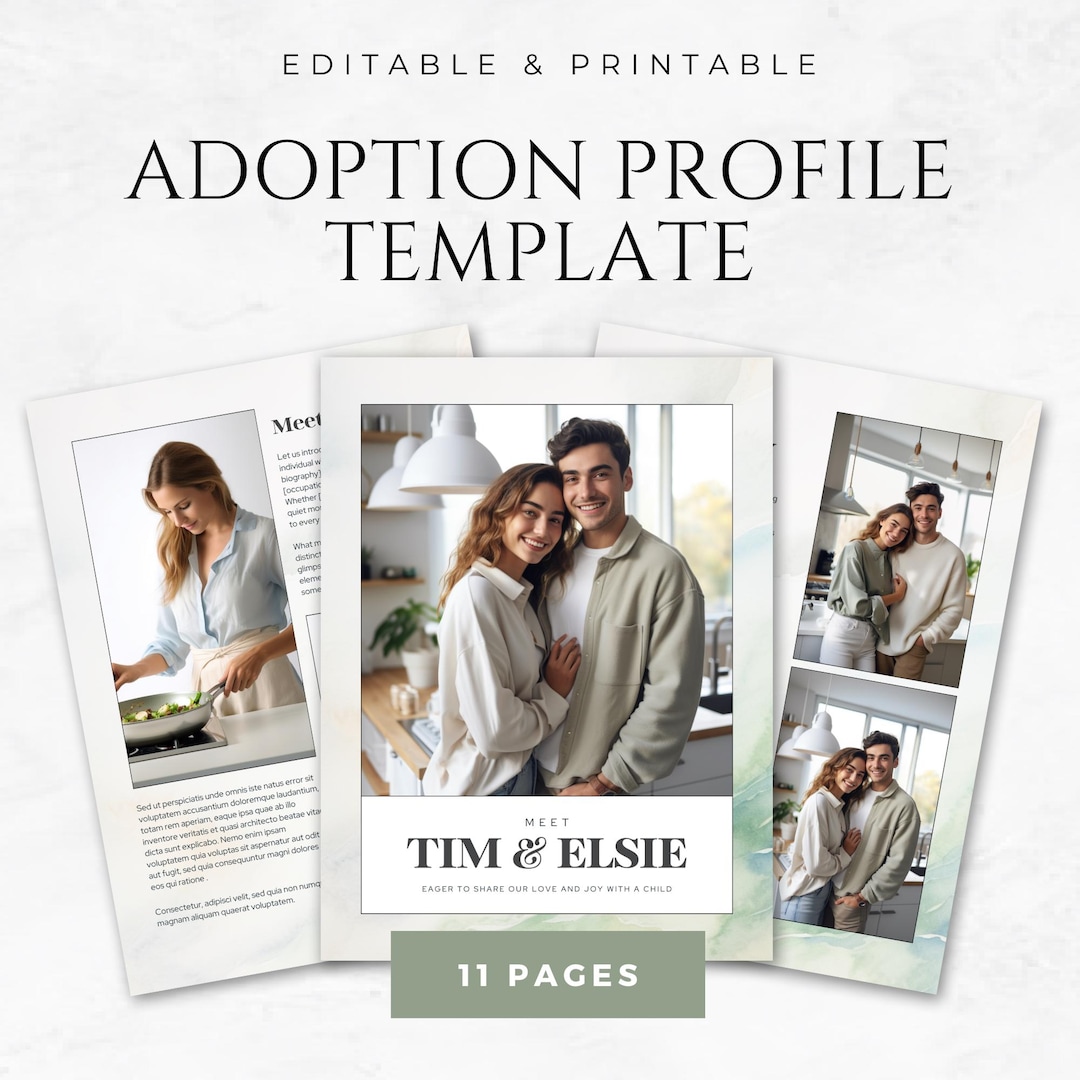 Adoption Profile Canva Template Printable Adoptive Parents Profile ...