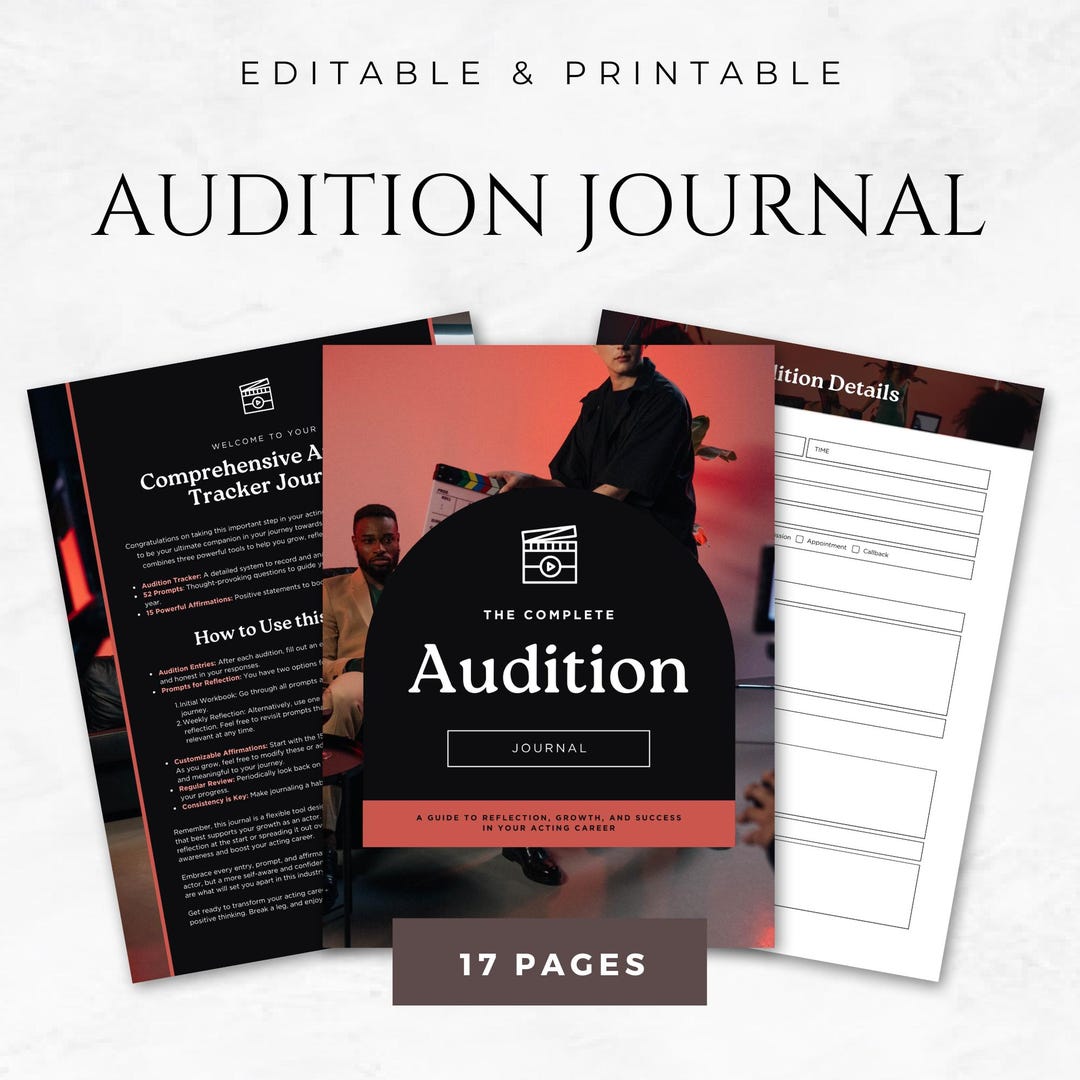 Audition Journal Template Audition Tracker Acting Planner Theater ...