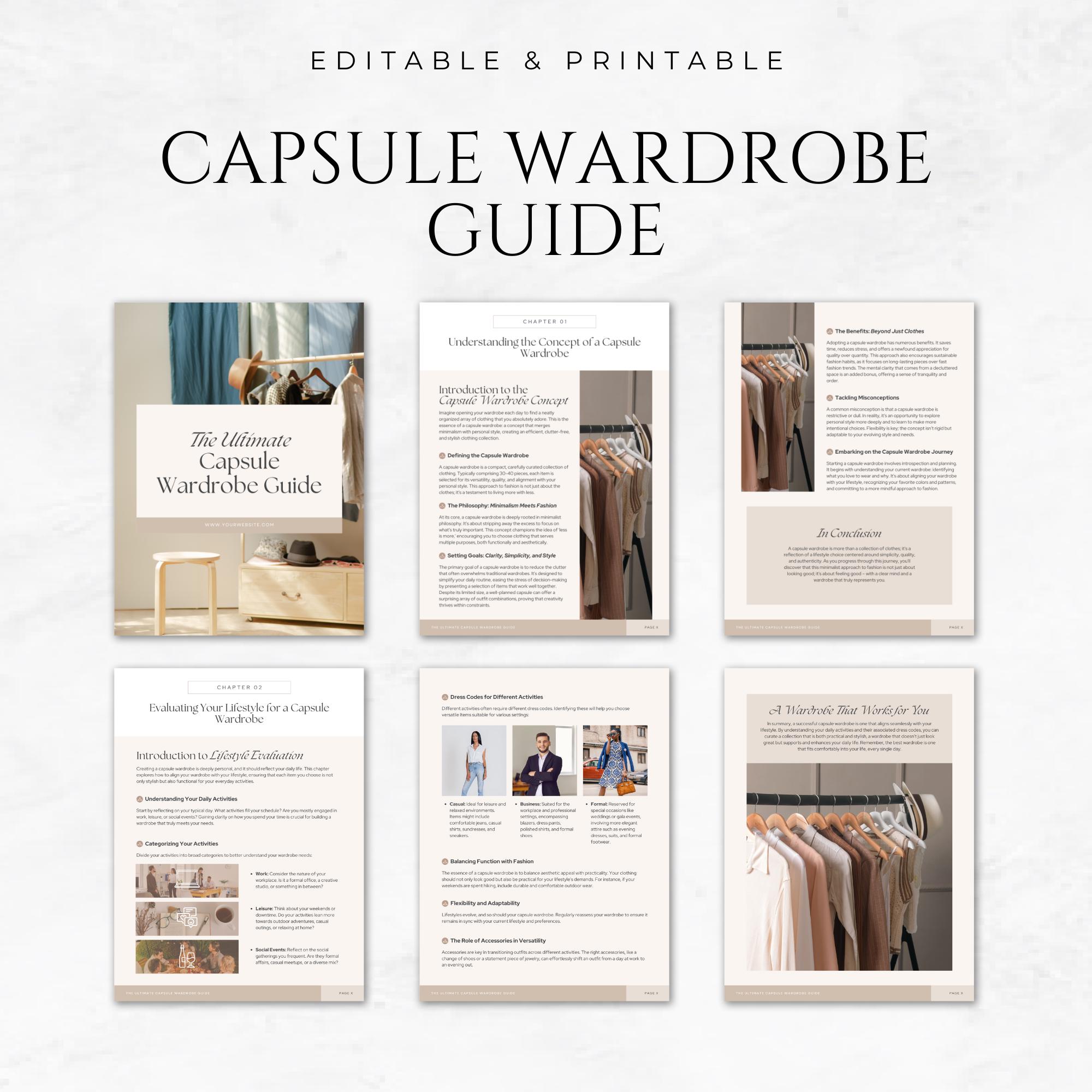 The Ultimate Capsule Wardrobe Guide Template Printable Minimalist ...
