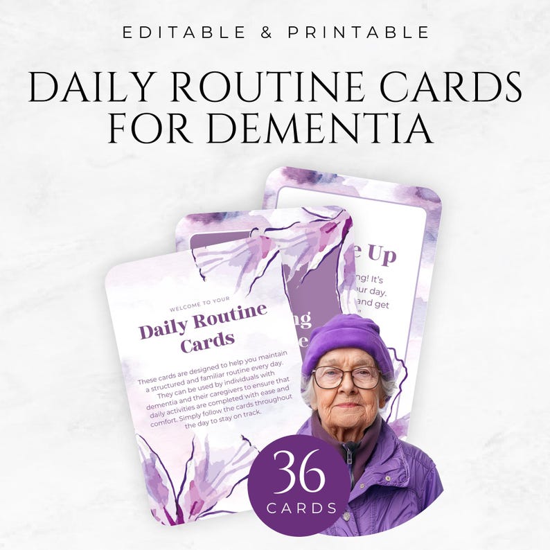 Daily Routine Cards for Dementia Patients Alzheimer's Routine Cards ...