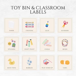 Toy Storage Labels Printable Toy Organization Labels Classroom Labels ...