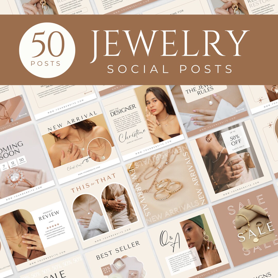 Jewelry Instagram Posts Templates Jewelry Social Media Templates ...