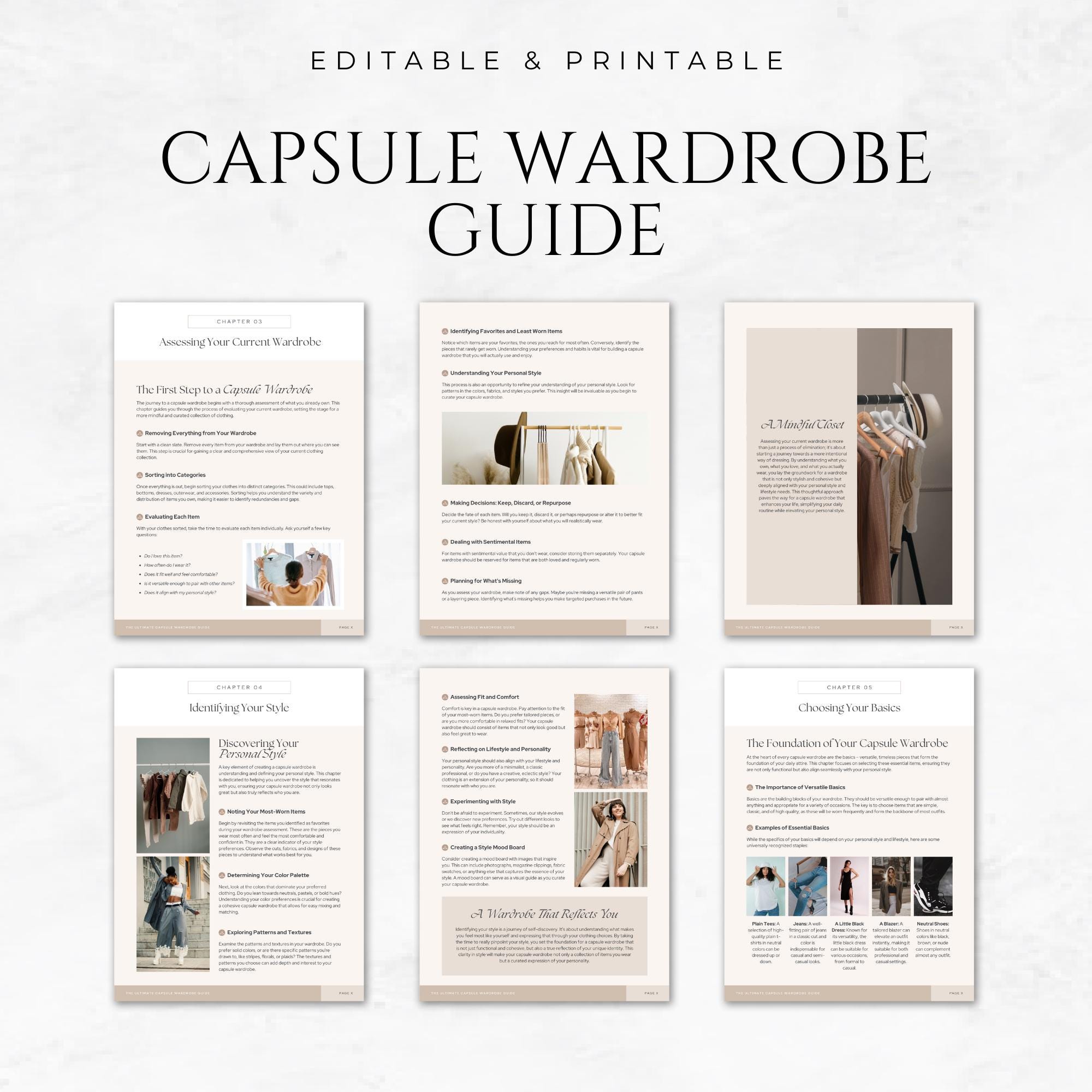 The Ultimate Capsule Wardrobe Guide Template Printable Minimalist ...
