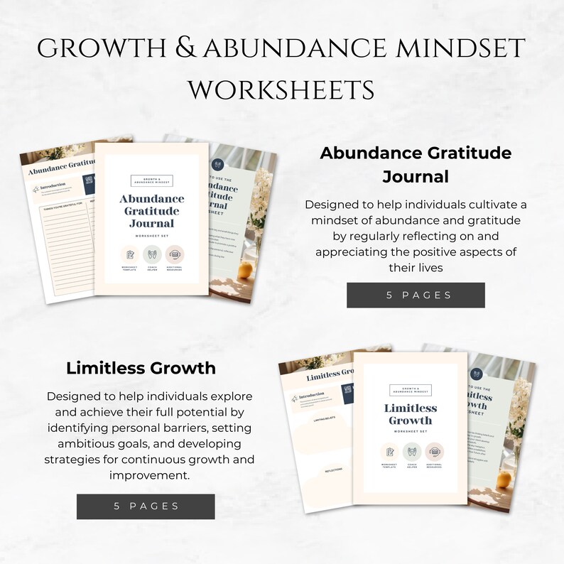 Growth Mindset Printable Abundance Mindset Journal Manifesting ...