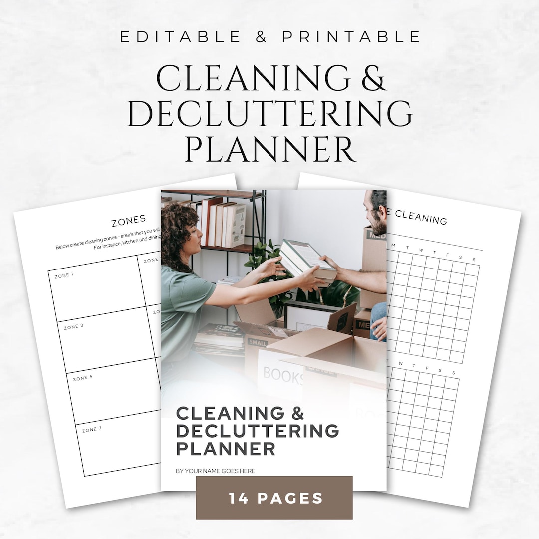 Cleaning & Decluttering Planner Template Printable Cleaning Checklist ...