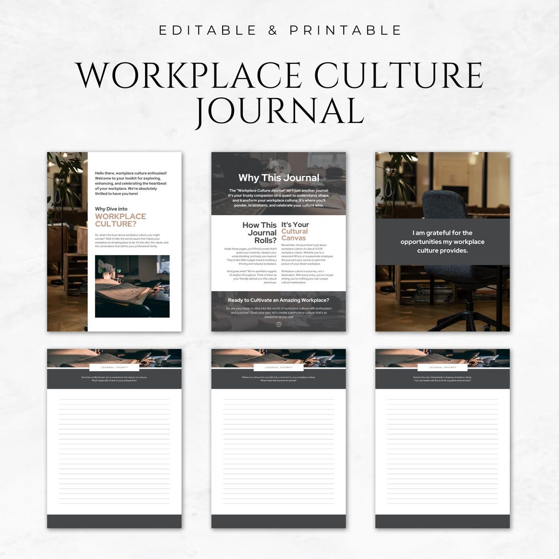 Workplace Culture Journal Template Printable Team Building Journal ...
