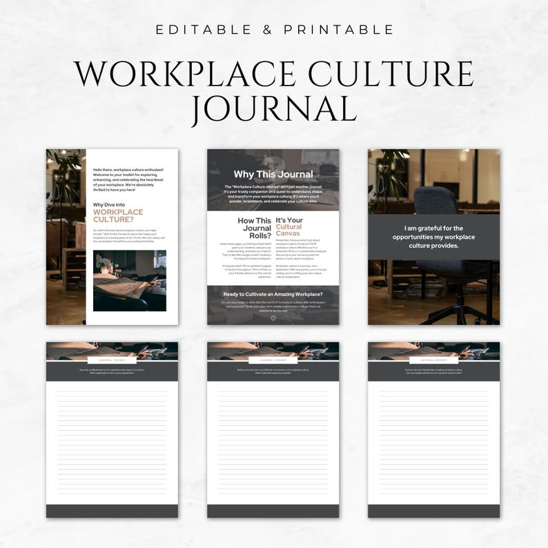 Workplace Culture Journal Template Printable Team Building Journal ...