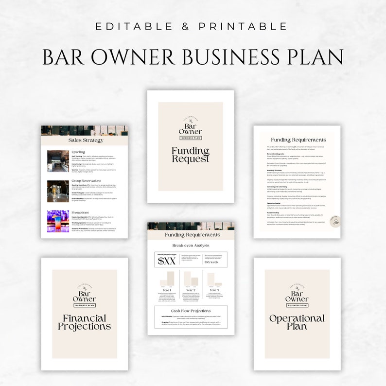 Bar Owner Business Plan Canva Template Bar Startup Plan Nightclub ...