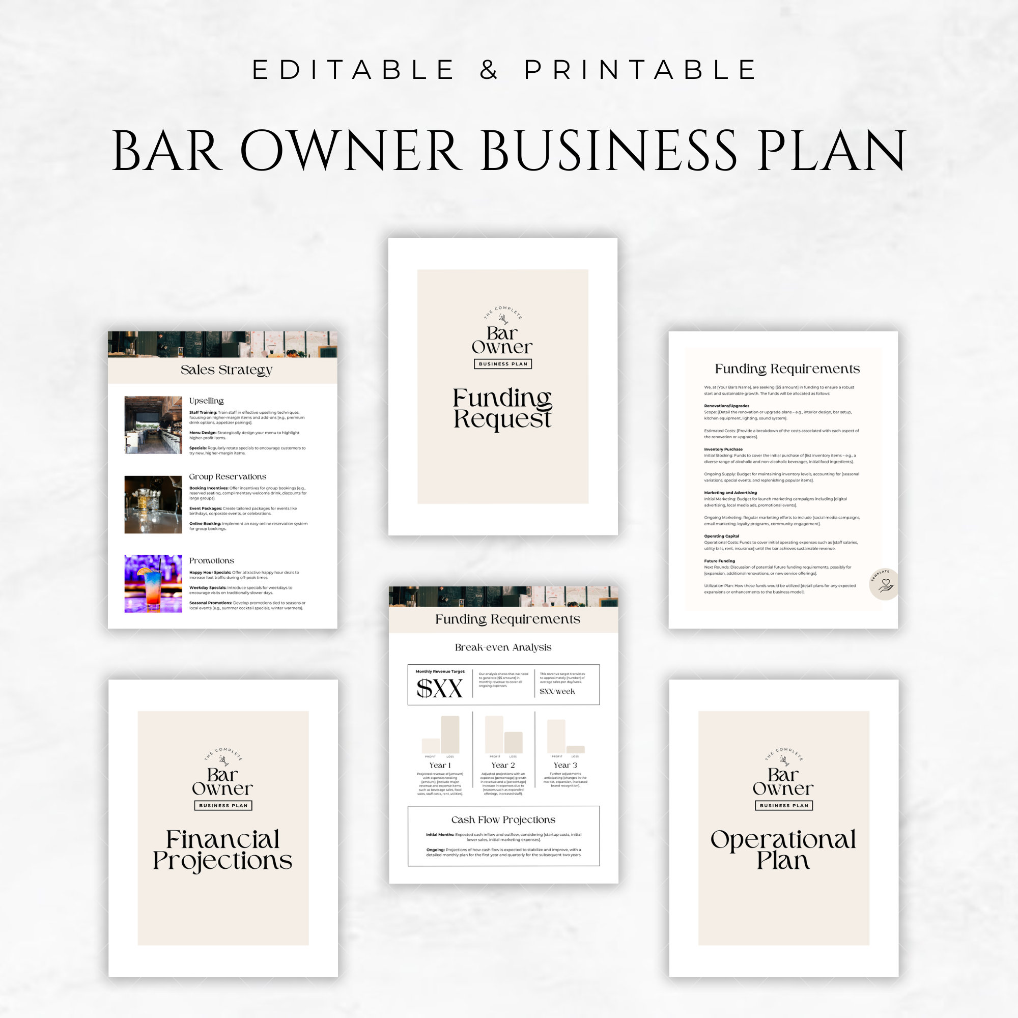 Bar Owner Business Plan Canva Template Bar Startup Plan Nightclub ...