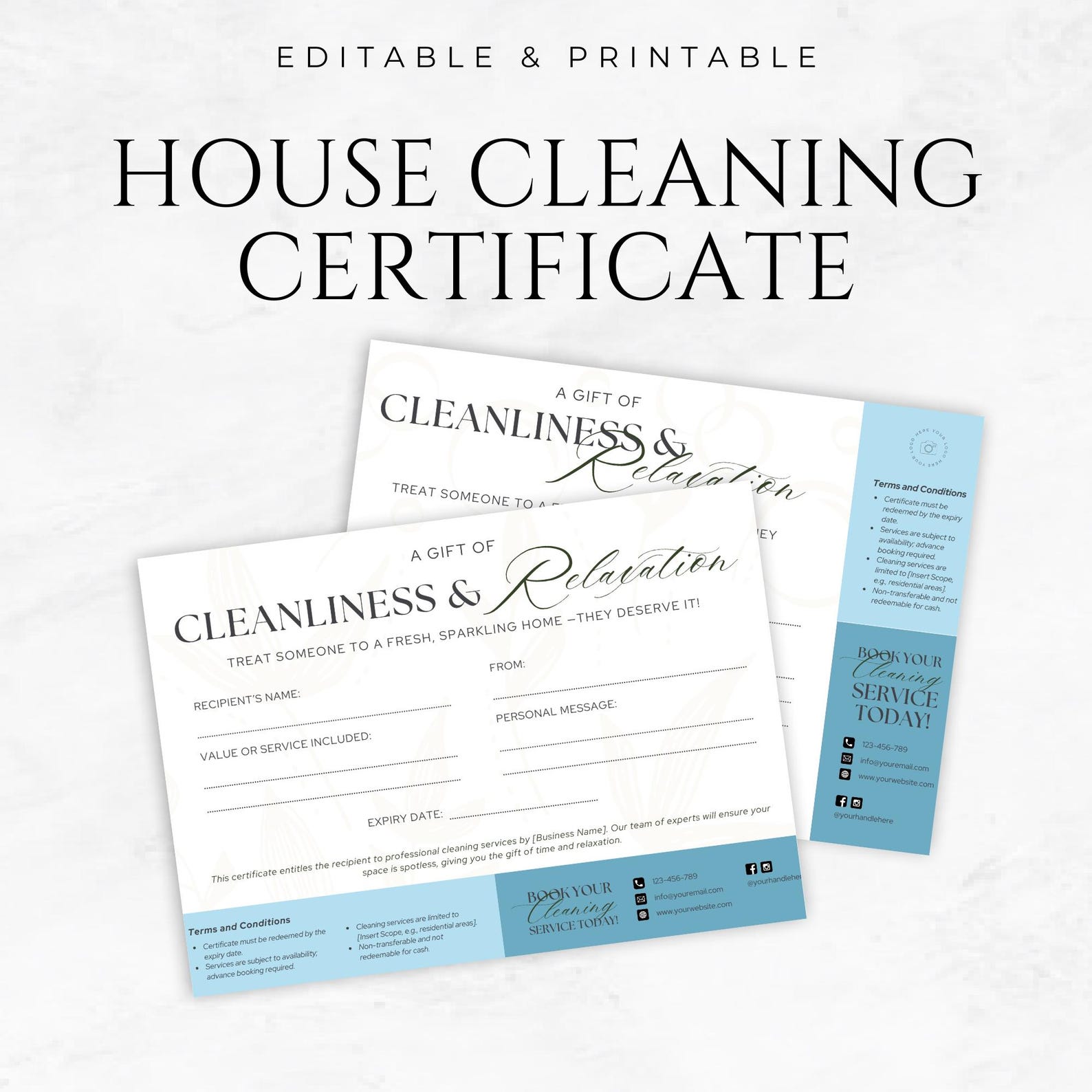 House Cleaning Certificate Template Printable Cleaning Service ...