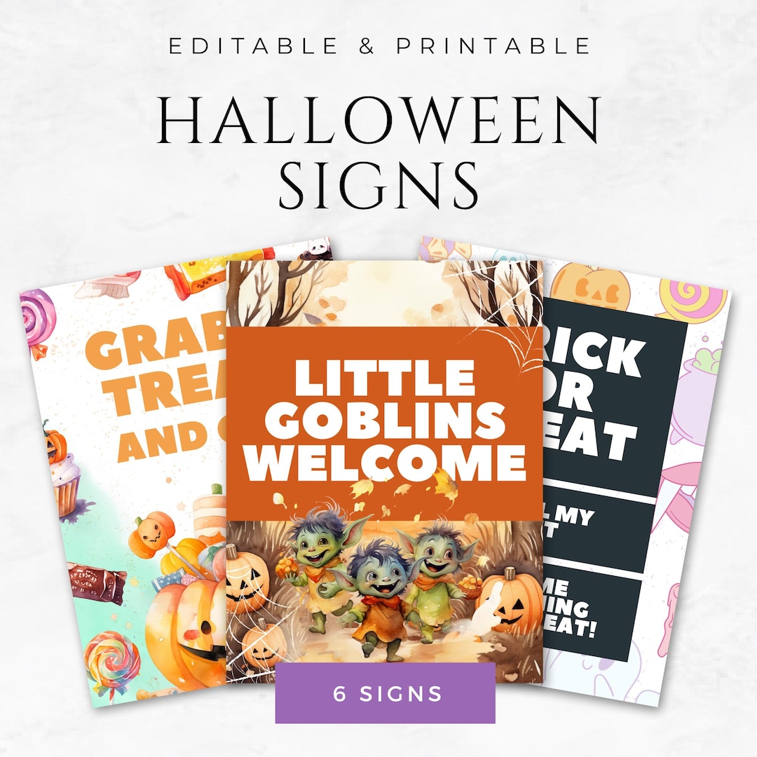 Halloween Signs Template Printable Halloween Canva Flyer Halloween ...