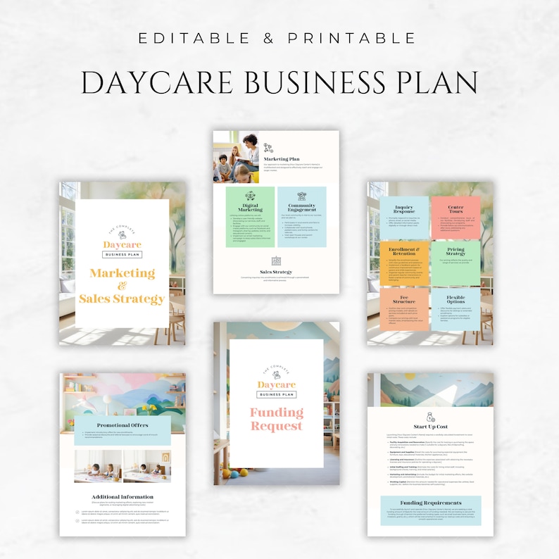Daycare Business Plan Template Childcare Business Plan Daycare Startup ...