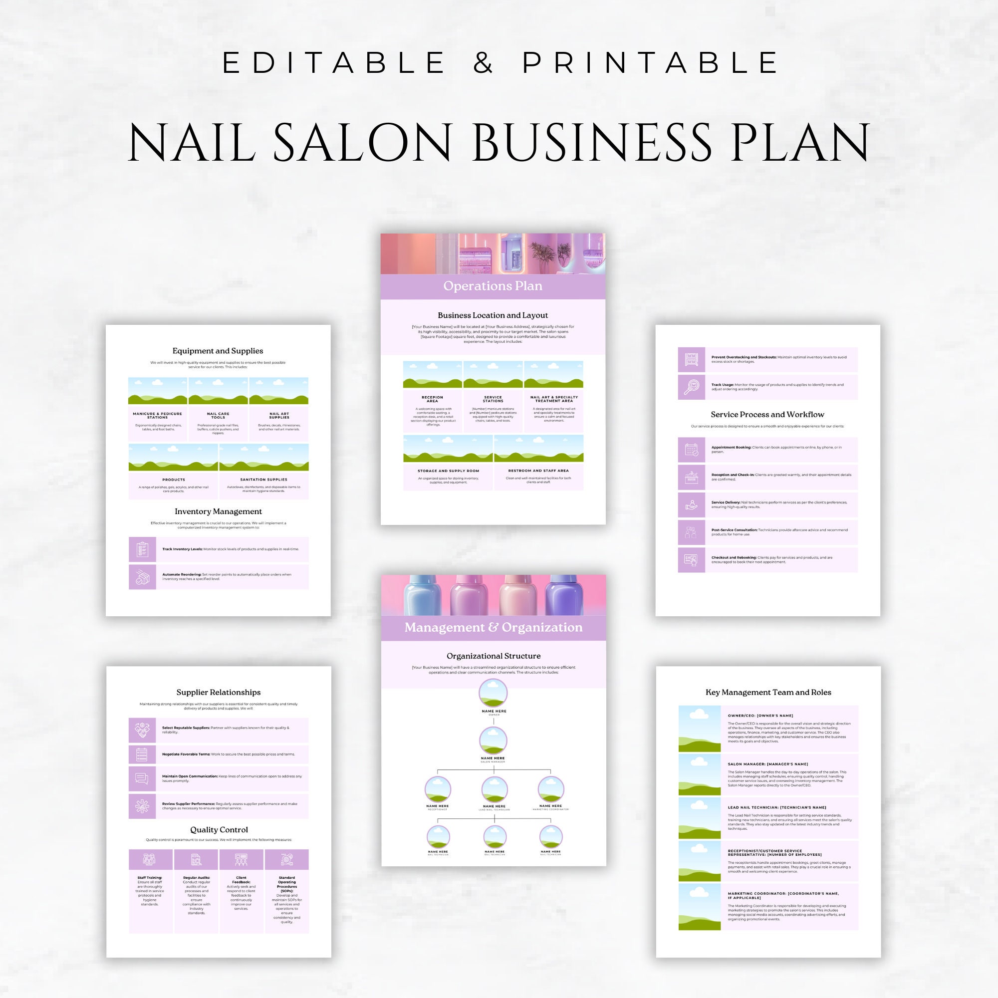 Nail Salon Plan Salon Business Plan Canva Beauty Salon Plan Salon ...