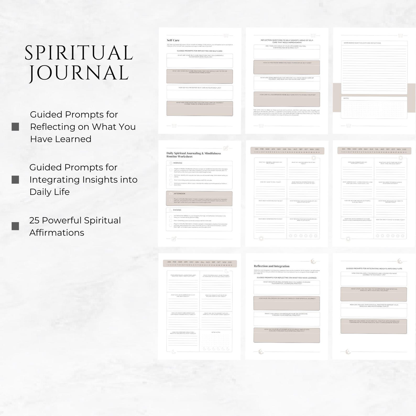 Spiritual Journal Template Printable Spiritual Journey Workbook ...