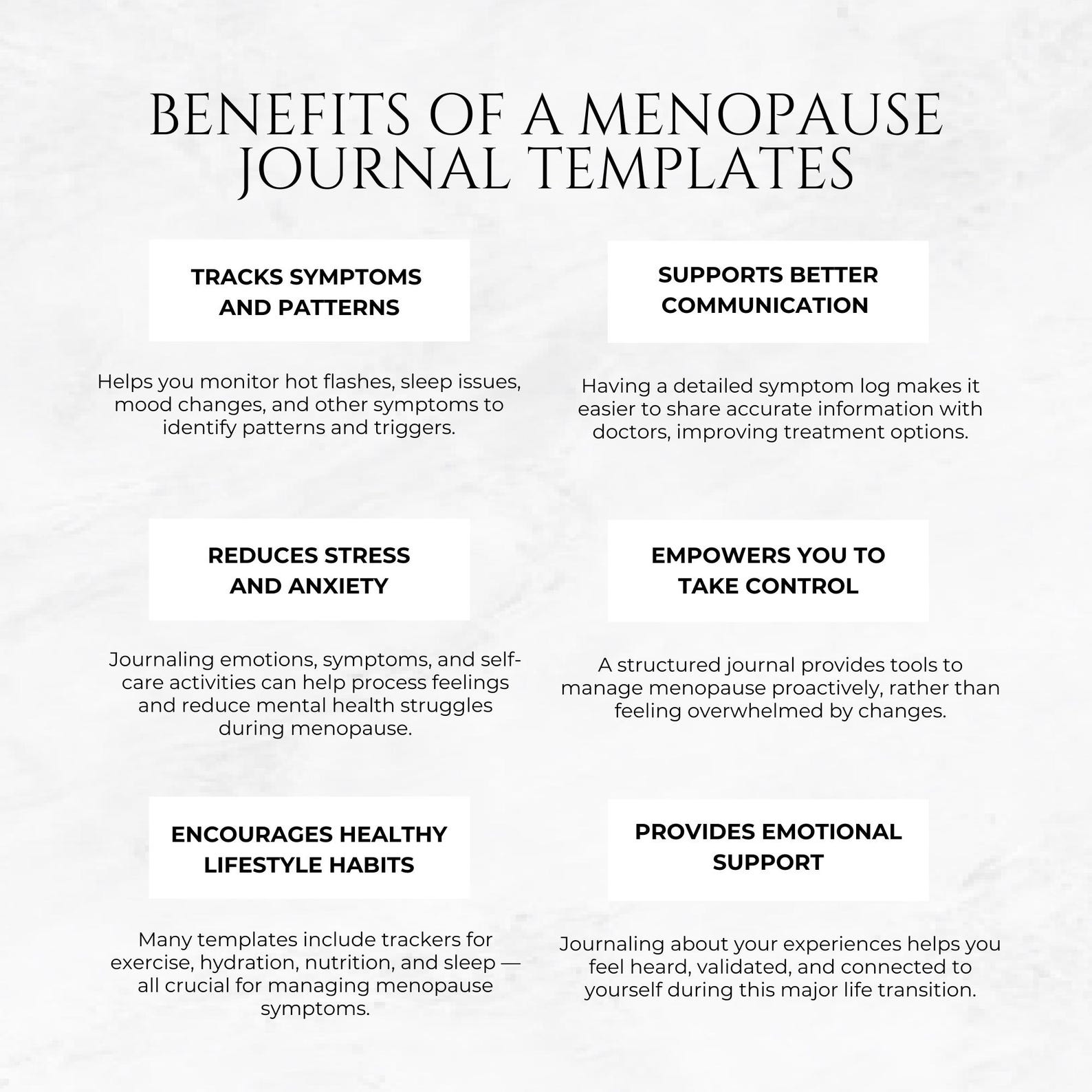 Menopause Journal Templates Printable Menopause Tracker Menopause Log ...