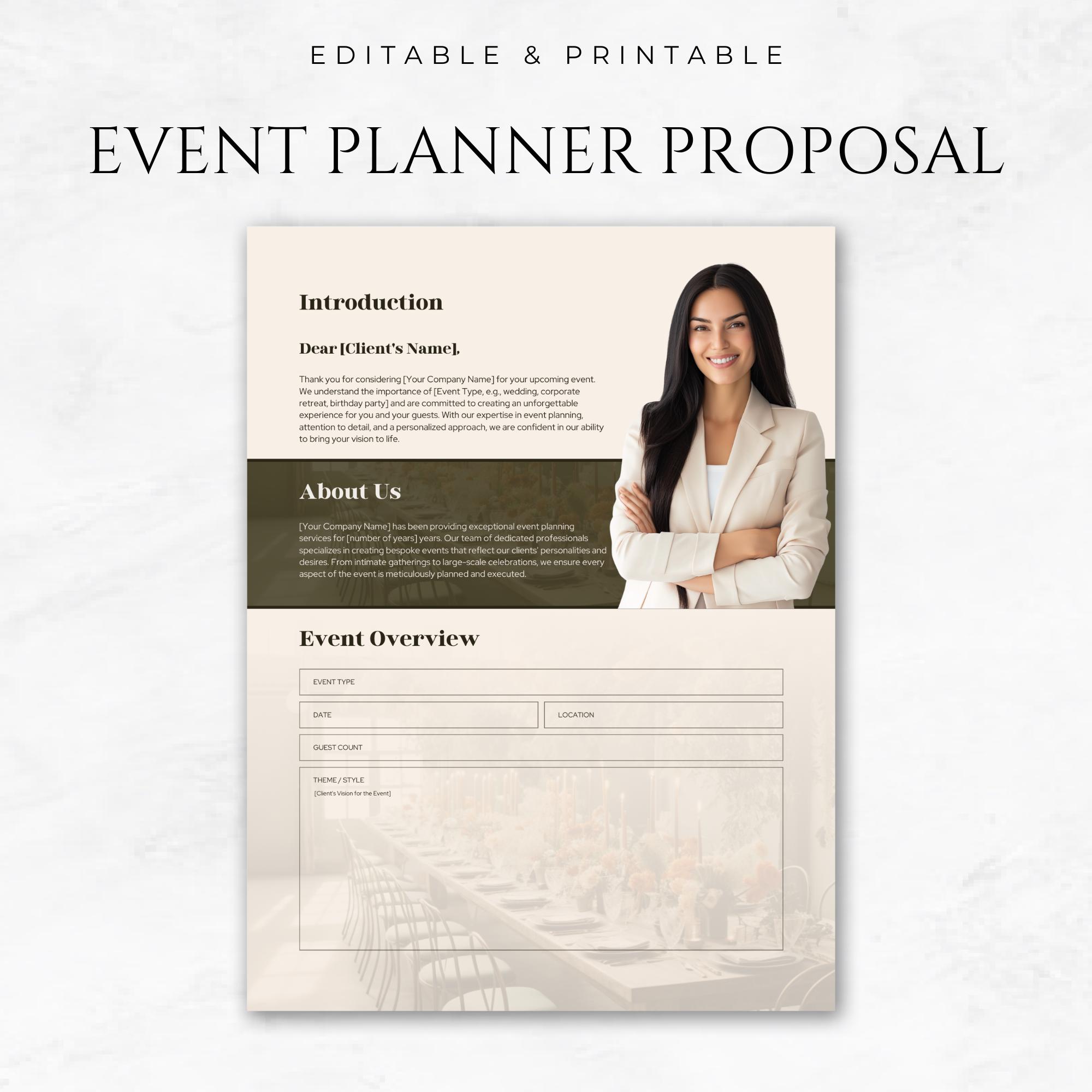 Event Planner Proposal Template Printable Event Planning Template ...