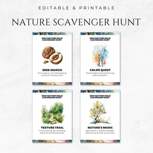 Nature Walk Scavenger Hunt Kids Outdoor Scavenger Hunt Printable Nature ...