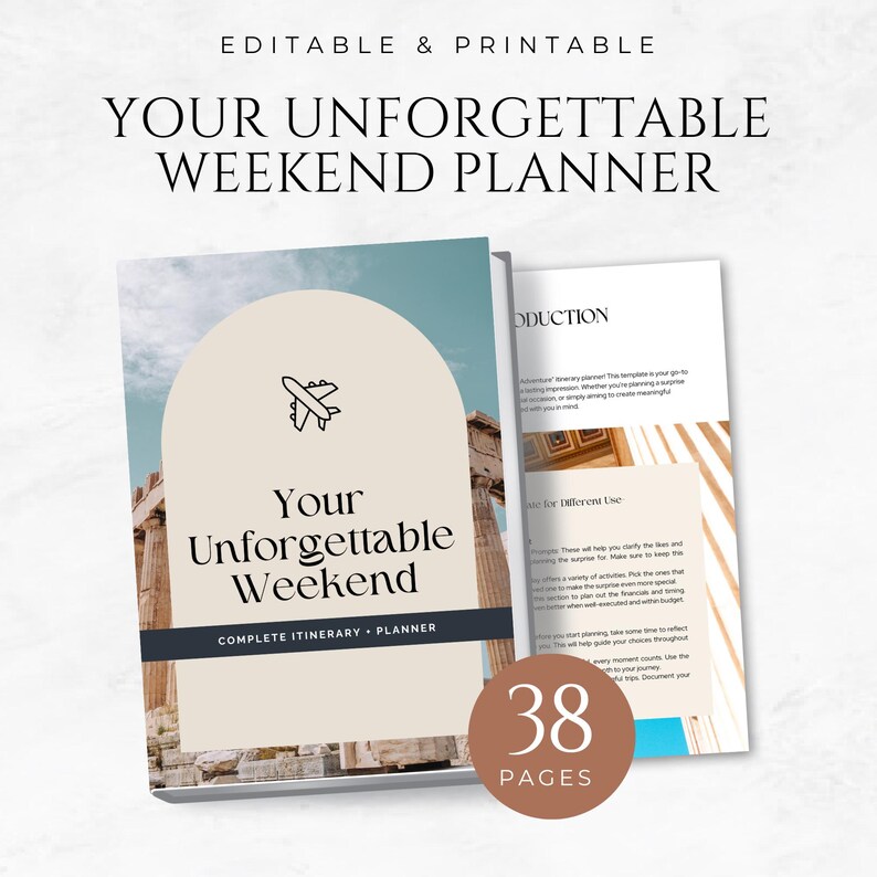 Weekend Planner Template Printable Weekend Itinerary Template Weekend ...