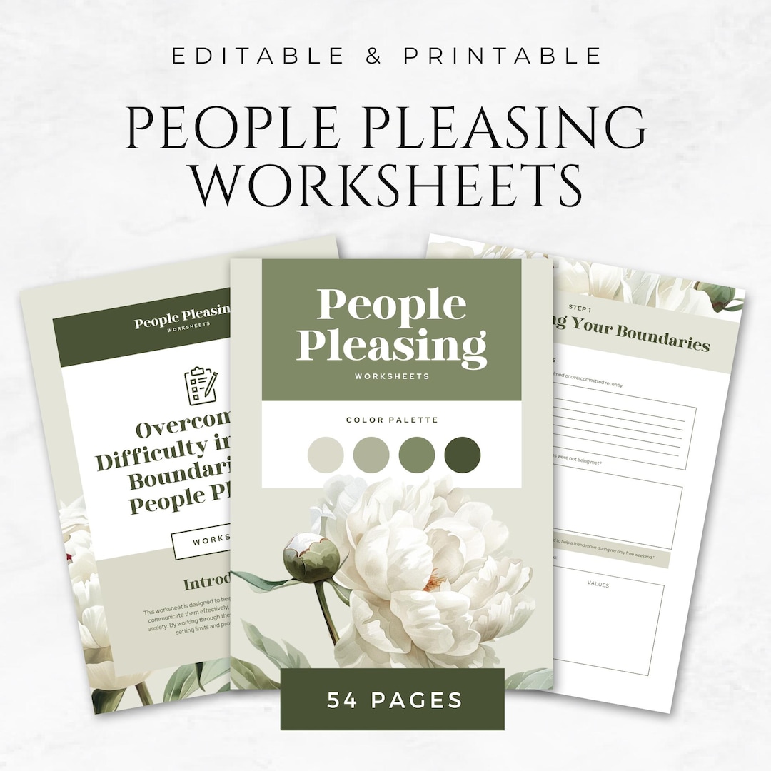 People Pleasing Worksheets Self-help Worksheets Emotional Wellness ...