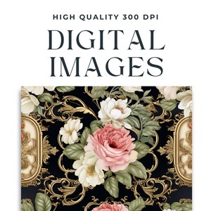 Seamless Art Nouveau Florals Digital Patterns Art Nouveau Patterns ...