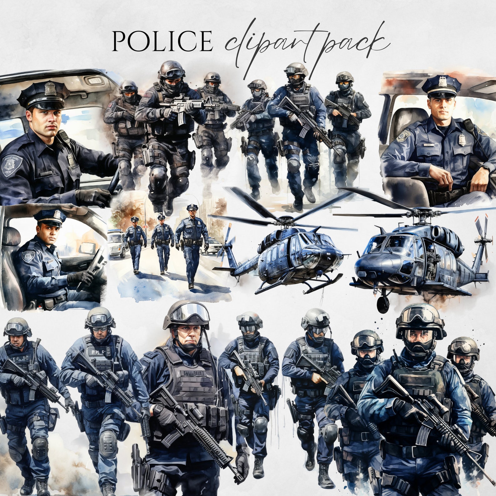 Police Clipart Watercolor Police Clip Art Police PNG Police Officer ...