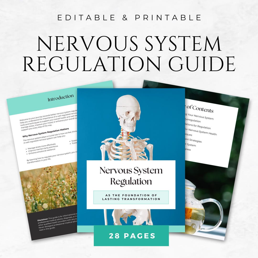 Nervous System Regulation Guide Template Printable Stress Relief ...