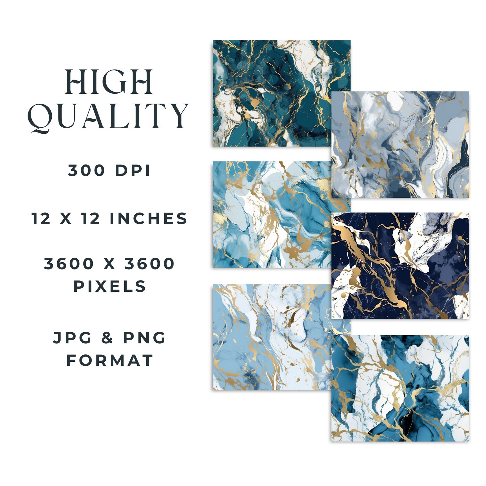 Seamless Blue Marble With Elegant Gold Patterns Shades of Blue Marble ...