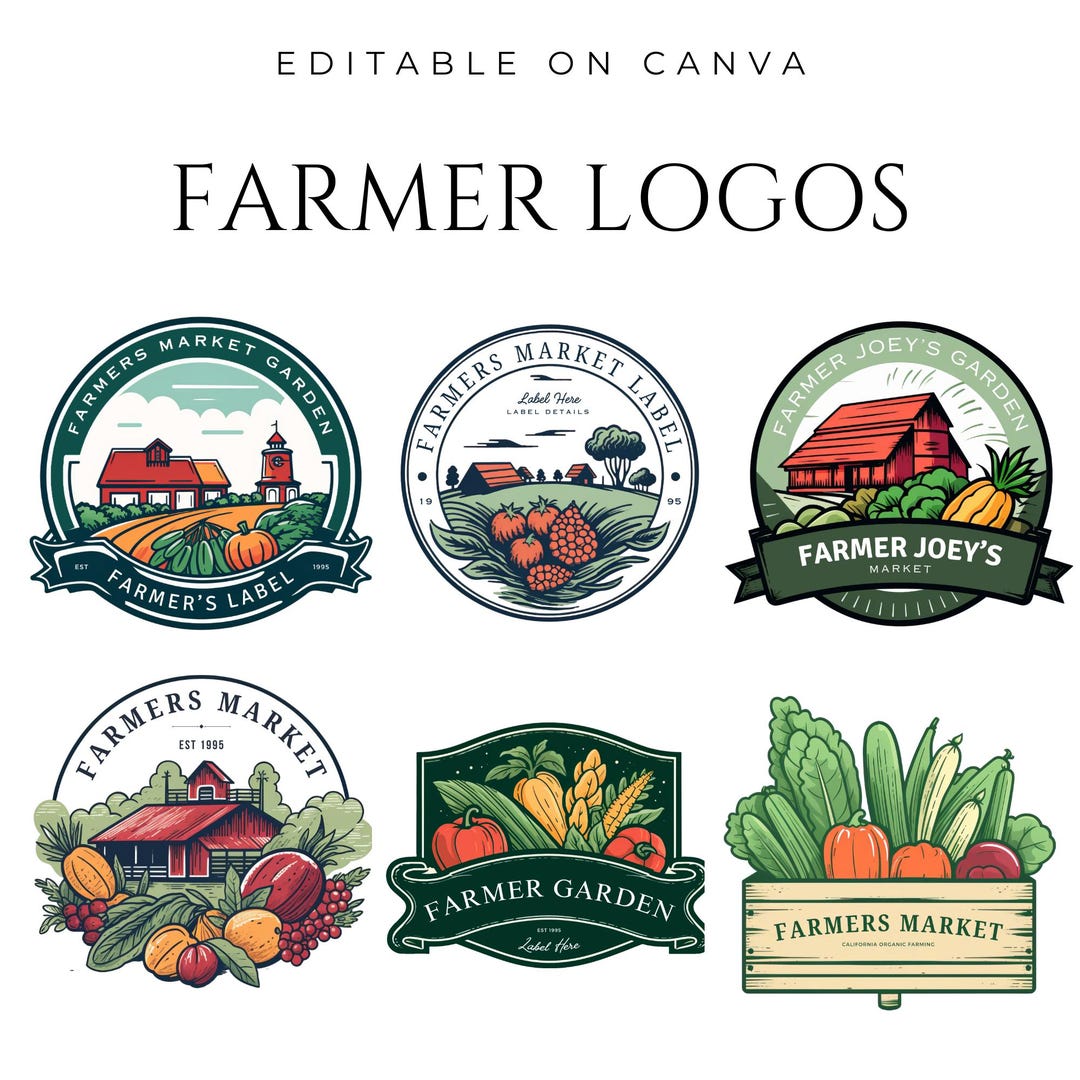 Farmer Logos Design Template Farm Business Logo Agriculture Logo ...
